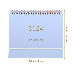 STOBOK 2024 Desk Calendar Tabletop Decor Work Desk Decor Desktop Decor Desk Calendars Office Desk Decorations Desk Pad Calendar Mini Desk Calendar Purple Notebook Bronzing Paper Student