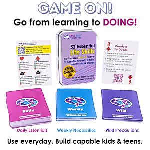 52 Essential Life Skills: No-Excuses Game to Teach Kids, Teens & Adults How To Care for Self & Chores, Practical Solution by Harvard Educator for Responsible Boys, Confident Girls, Happy Family
