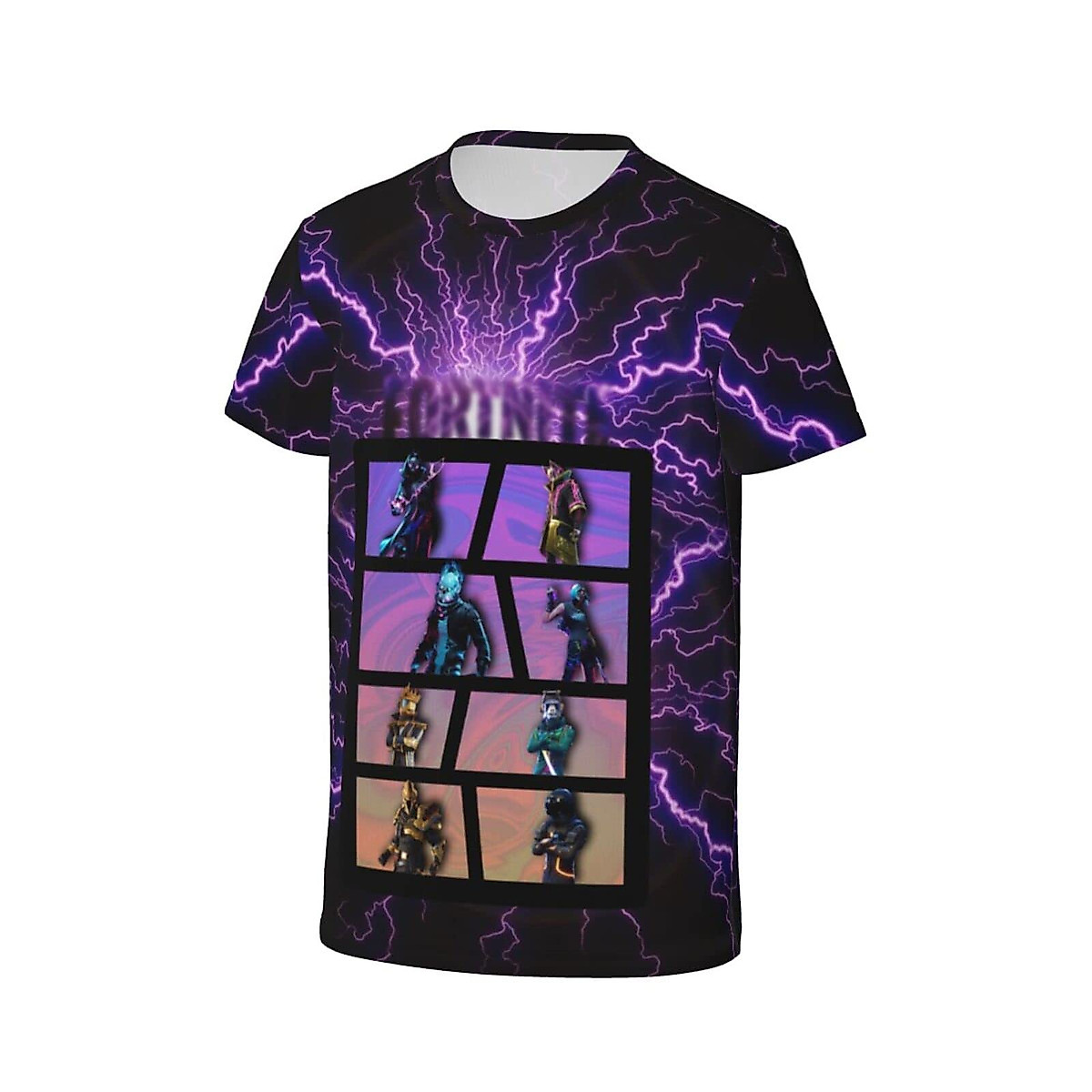 Game T-Shirts Youth Summer 3D Print Short Sleeve Kid's Game Shirt Teenage Fashion Novelty Tee for Boys and Girls XS 6-8Years Blue