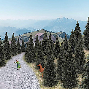 S0806 40PCS Dark Green Pine Model Cedar Trees 2.72 inch (69mm) for Model Railroad Scenery Landscape Layout HO Scale New (2.7Inch)