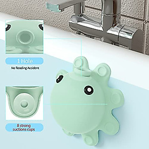 Bathtub Overflow Drain Cover Tub - Silicone Bathroom Overflow Drain Cover, Bath Tub Overflow Cover, Bathroom Spa Accessories, Adds Inches of Water for Deeper&Warmer Bath，Aqua Green