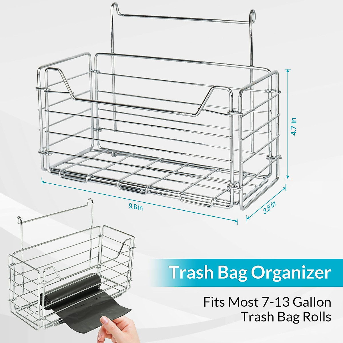 MUMUKE Pull Out Trash Can Under Cabinet Slider Shelf with Removable Front Basket for Kitchen Under Sink Trash Can Fit for Most 7-11 Gallon Garbage (Waste Bin Not Included)