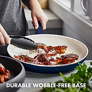 GreenPan Rio Healthy Ceramic Nonstick 16 Piece Cookware Pots and Pans Set, PFAS-Free, Dishwasher Safe, Blue