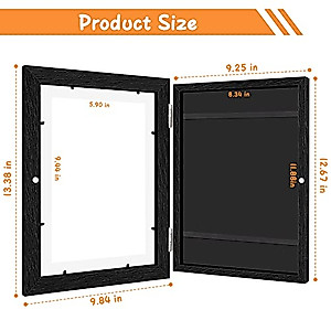 Eiqer Kids Art Frames, Front Opening Kids Art Display Frames 8.5x11, kids Art Frames Front Opening, A4 Art-Work, Storage Frames, Crafts, Drawing for Kids Drawing Crafting (Black, Set of 2)