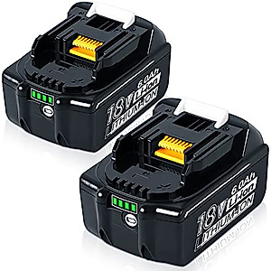 【Increase Current Protection!】 TenHutt 2Pack 6.0Ah 18V Lithium-Ion Replacement Battery for Makita 18V LXT Battery Compatible with BL1830 BL1840 BL1850 BL1860 BL1815 BL1860B Cordless Power Tools