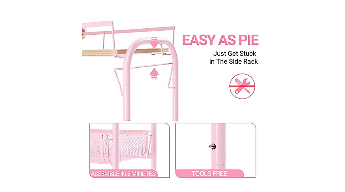 KINGRACK Slim Rolling Cart for Tight Spaces