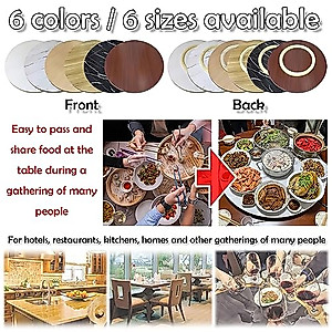 Rotating Round Lazy Susan For Dining Table Ø 20 24 28 32 36 39 Inch, 360 Degree Rotating Wooden Turntable With Silent Bearings, Easy To Share Food Tabletop Serving Tray