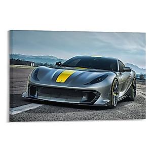 Car Poster Ferrari F40 Supercar Posters Racing Car Canvas Wall Art For Boy's Bedroom SuperCar Wall Decor Frame-style 30x20inch(75x50cm)