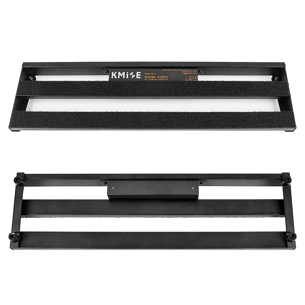 Guitar Pedalboard with Built-in Power Supply Pedal Board Aluminium Alloy 1.8lb Lightweight Pedal Board 19x5 Inch Black Pedal Board with Power Supply, Carrying Bag, Guitar Pedal Cable, Velcro