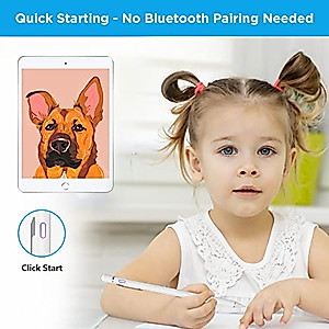 Stylus Pen for iPad, Pencil for iPad Pro 12.9/11/10.5/9.7 Inch Air 5/4/3/2/1 iPad 10/9/8/7/6/5/4 Mini 6/5/4/3/2 Generation Alternative Drawing Writing Digital Stylist for Touch Screens (Jet White)