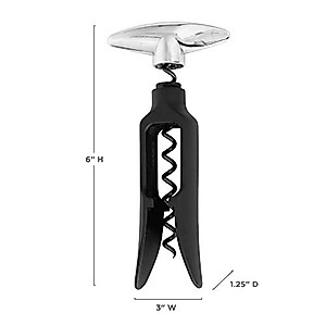 True Twister: Easy Corkscrew Turn Key Bar Accessory Wine Bottle Opener, Set of 1, Blue
