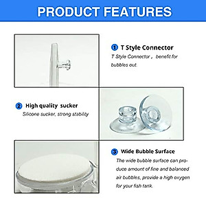 UPETTOOLS Aquarium Air Stone Fish Tank Nano Bubble Stone Kit with Control Valve Quiet Super-High Dissolved Oxygen Diffuser Makes Super Tiny Bubbles for Fish Tank and Hydroponic