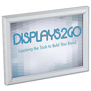 Displays2go Office Sign Holder, 5 x 7 Inch Frame, Quick Snap Border, Lens Included, Silver Aluminum (WSNF57SV)
