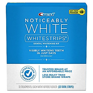 Crest 3D Whitestrips, Noticeably White, Teeth Whitening Strip Kit, 20 Strips (10 Count Pack)
