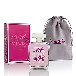 NovoGlow Amazing Eau De Parfum Spray Perfume, Impression of Incredible by VS, Fragrance For Women - Daywear, Casual Daily Cologne Set with Deluxe Suede Pouch- 3.4 Oz Bottle- Ideal EDP Beauty Gift