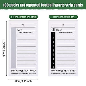100 Packs 10 Line Sports Strip Cards Super Football Bowl Football Pool Cards, 100 No-Repeat Baseball Boxing Soccer Football Strip Cards Playing Scratch Off Cards for Super Football Party Favor
