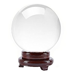 Amlong Crystal Crystal Ball 130mm (5 inch) Including Wooden Stand and Gift Package