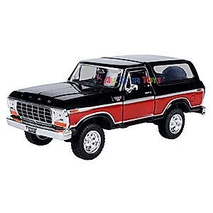 1978 Ford Bronco 1:24 Diecast Model Car SUV Motormax 79371 (Black with Red)