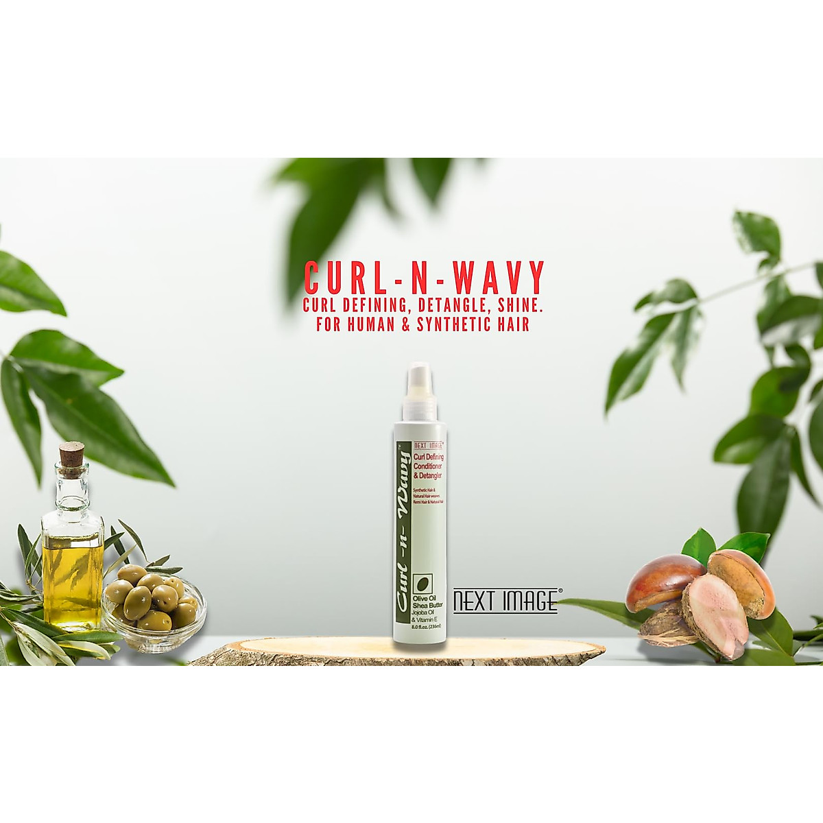 On Natural Next Image Curl-n-Wavy Curl Defining Conditioner and Detangler Oilive Oil, Shea Butter, Jojoba Oil & Vitamin E, 8 Ounce