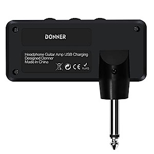 Donner Guitar Headphone Amp Heavy Metal USB Rechargeable Mini Pocket Headphone Amplifier for Electric Guitar