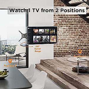 ProHT Articulating TV Wall Mount TV Stand(05416) Full Motion for Most 23”- 55” 3D LED, LCD TVs and Screens, +15°~ -15°Tilt; +90°~ -90° Swivel, VESA up to 400x400,Max Load 66lbs