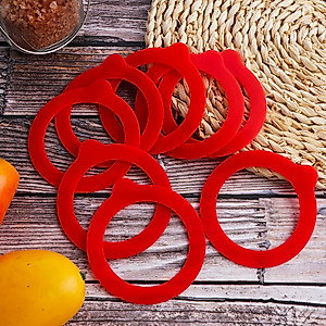 12 Pieces Silicone Jar Gaskets, 3.75 Inches Replacement Rubber Seals Rings Airtight Silicone Gasket Sealing Rings for Mason Canning Jar, Regular Glass Jars (Red)