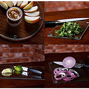 clever chef Shape Variety Pack of 6 Clear Glass Cutting Boards Shatter-Resistant, Durable, Stain-Resistant, Dishwasher Safe, and Non-Slip