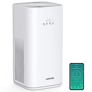 Acekool Smart WIFI Air Purifier for Home Large Room up to 1615 ft² with H13 HEPA Filter, Smart APP, Air Cleaner with Auto Mode, PM2.5 Indicator, Timer, Child Lock
