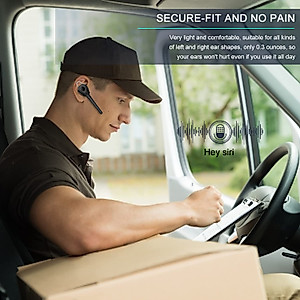 New Bluetooth Earpiece V5.1 Wireless Handsfree Headset with Microphone 24 Hrs Driving Headset 240 Hrs Standby Time for iPhone Android Samsung Laptop Trucker Driver
