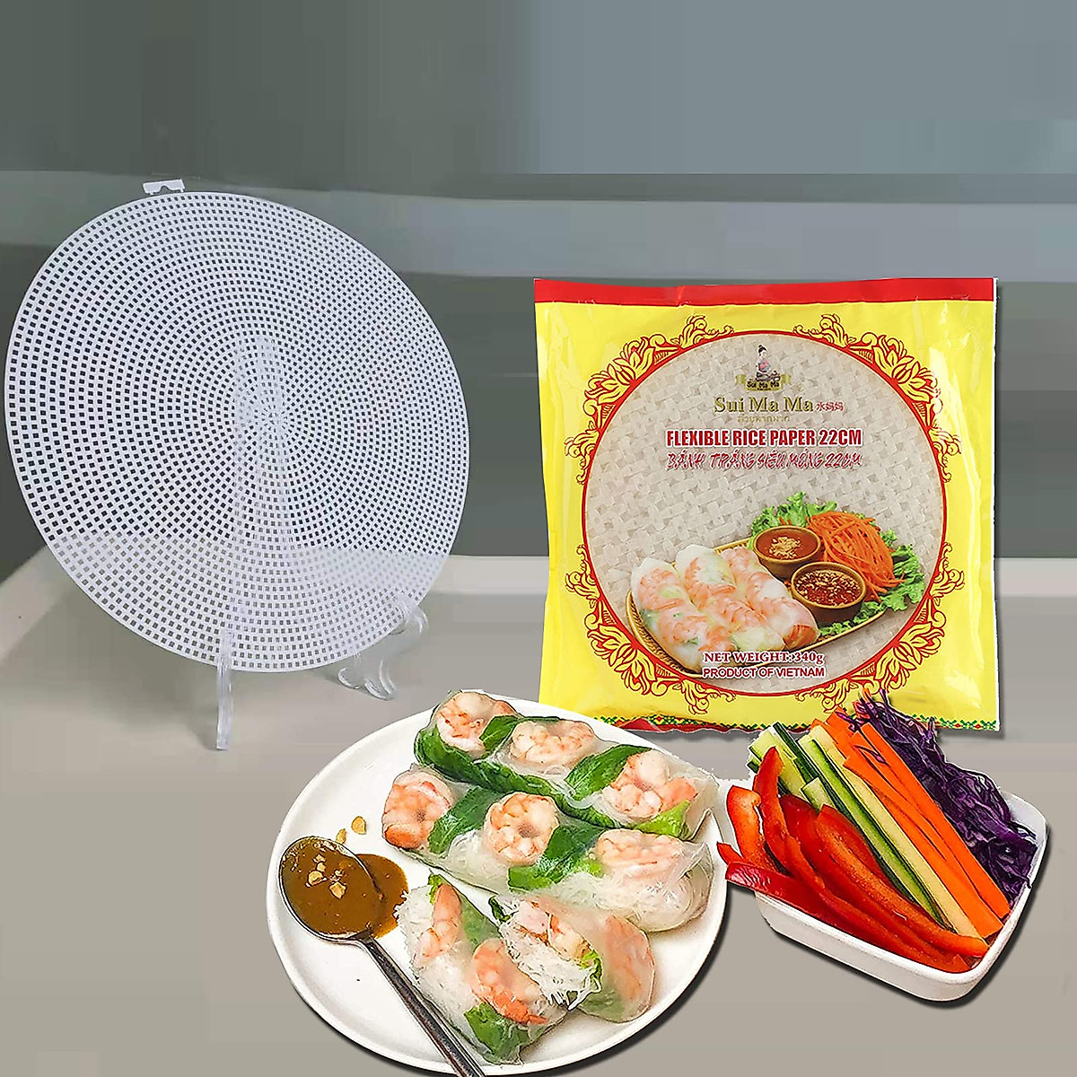 ArlinaL Rice Paper Wrappers For Spring Rolls Water Bowl Water Dipper for Soaking Rice Paper Tools For Making Fresh Spring Rolls