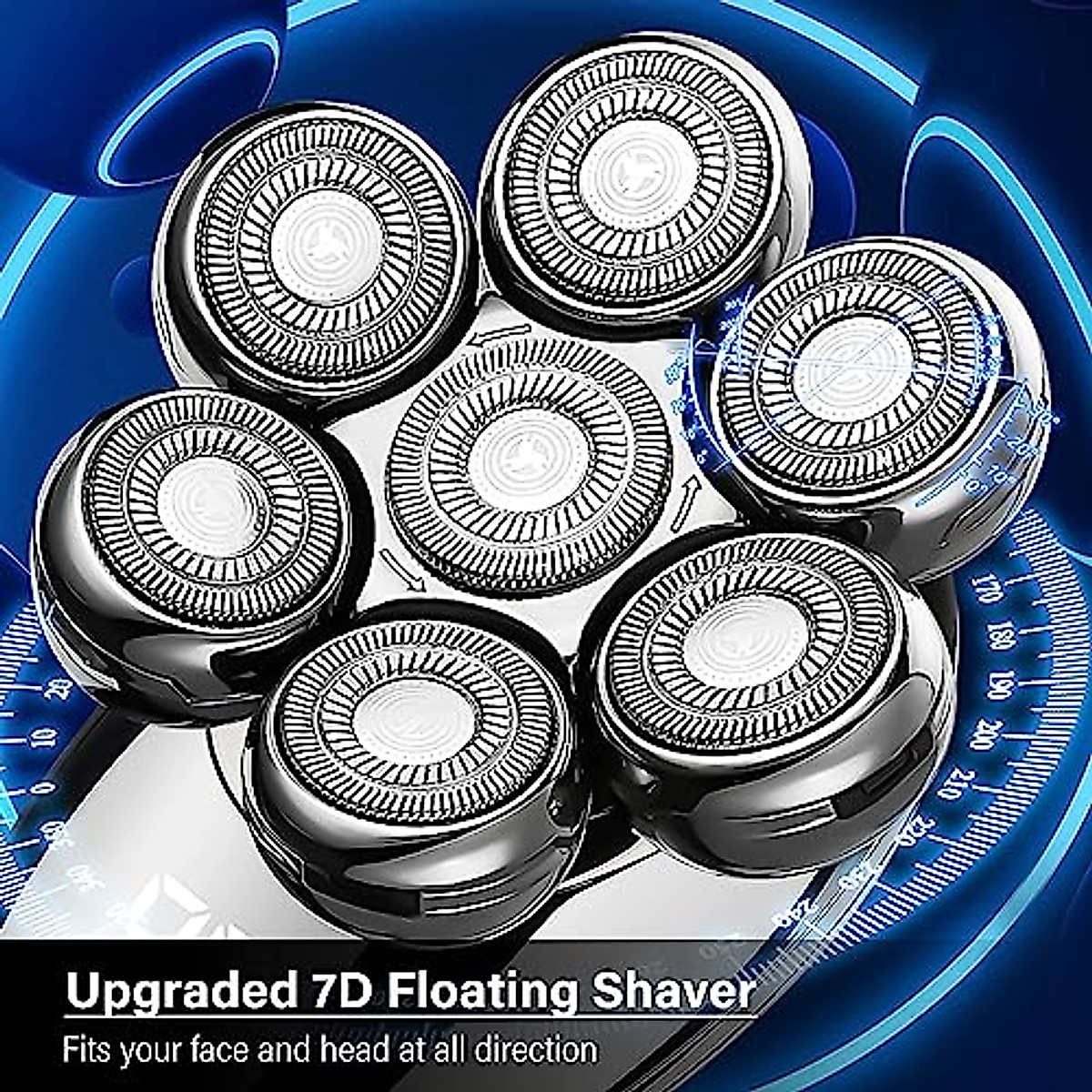 Head Shavers for Bald Men,Upgrade 5 in 1 Electric Razor Head Shaver,7D Blad Head Shaver with Nose Hair Trimmer,Hair Clippers,IPX6 Waterproof,Anti-Pinch,USB Rechargeable