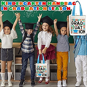 12 Pcs Kindergarten Graduation Totes Novelty Graduation Party Favor Bags Reusable Graduation Canvas Tote Bags for Preschool Kindergarten School Graduate Supplies