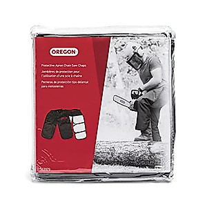 Oregon Protective Chainsaw Chaps for Cutting and Logging, 8 Layers Lightweight, Breathable Material, One Size Fits All, Black (563979)