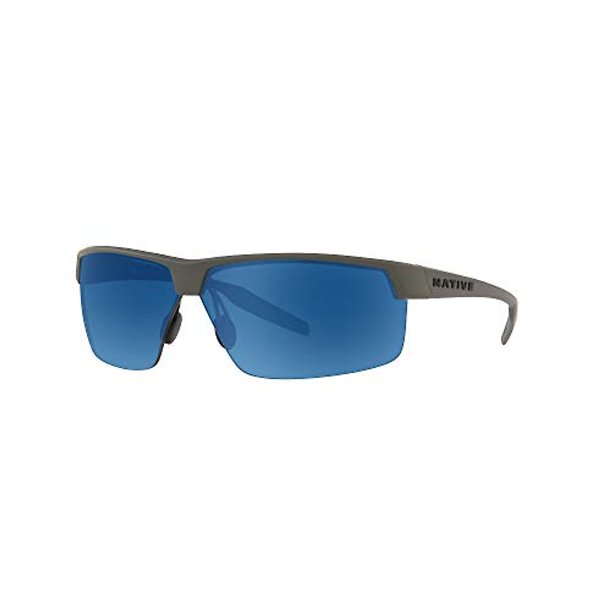 Native Eyewear Hardtop Ultra XP Rectangular Sunglasses, Granite/Blue Reflex Polarized, 71 mm