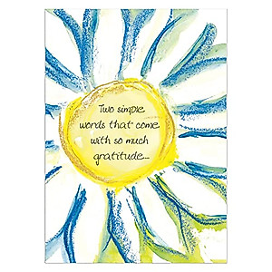 SHADE TREE GREETINGS Thank You Greeting Card (5" x 7") by Art from the Heart | 3 Pack + 3 Envelopes (Two Words of Gratitude)