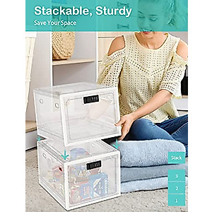 Lockable Box, Medicine Lock Box for Safe Medication, Clear Lockable Storage Box for Medicine, Food and Home Safety, Lockable Storage Bin, Refrigerator Storage Bins…