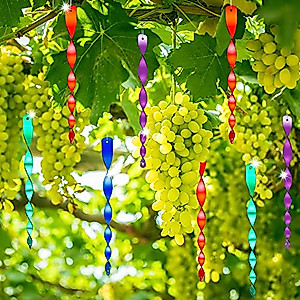 Hausse 30 Pack Bird Repellent Reflectors Scare Rods, Hanging Colorful Plastic rod Reflective Bird Deterrent Device, Glossy Finish Garden Decorative Scare Bird Away, Like Woodpeckers, Pigeons and Geese