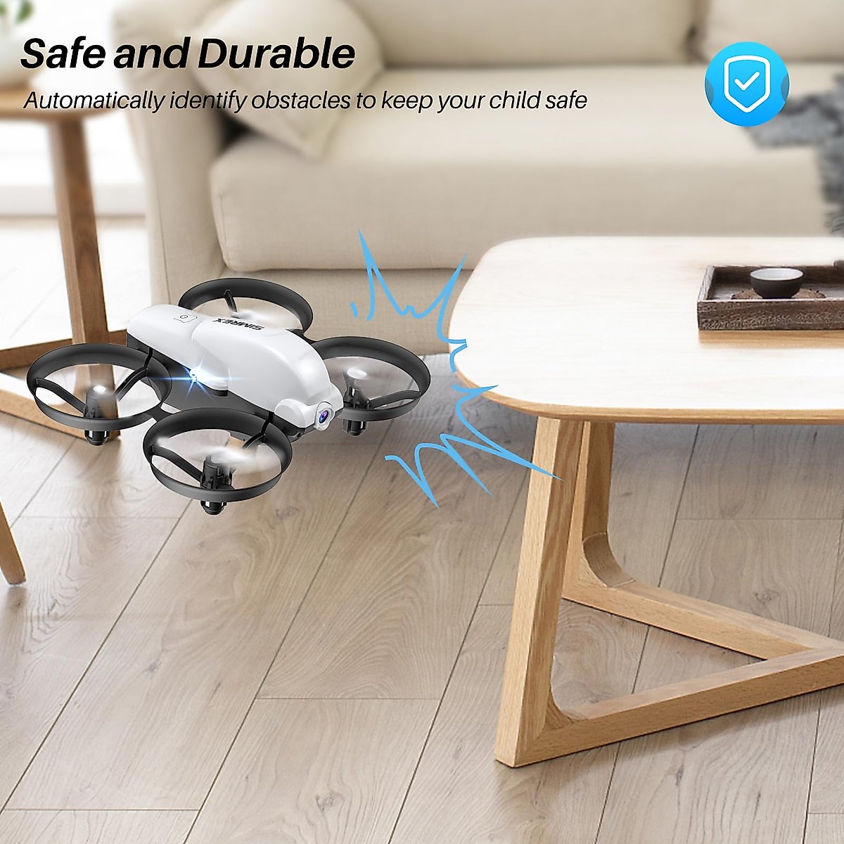 SIMREX X700 Drone with 720 HD Camera, WiFi FPV Live Video, 6-Axis RC Quadcopter, Altitude Hold & Headless Mode, Optical Flow Positioning, One Key Take Off/Land App Control with 360°Flip for Beginners