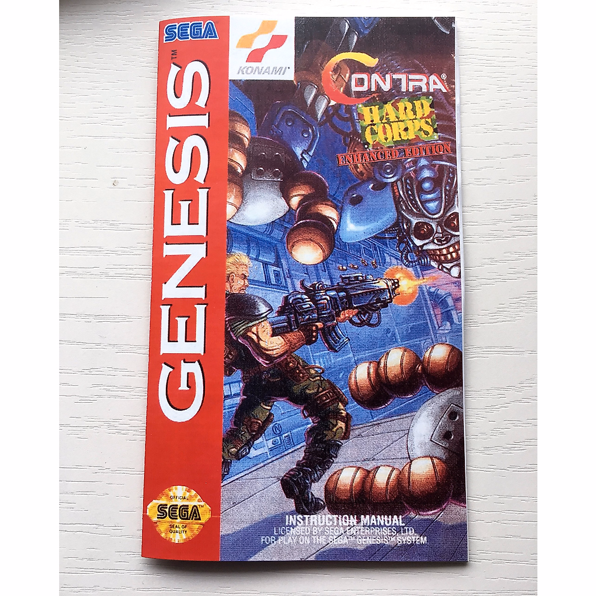 Contra: Hard Corps Enhanced Edition (Sega Genesis / Megadrive) - Reproduction Cartridge with Clamshell Case and Manual