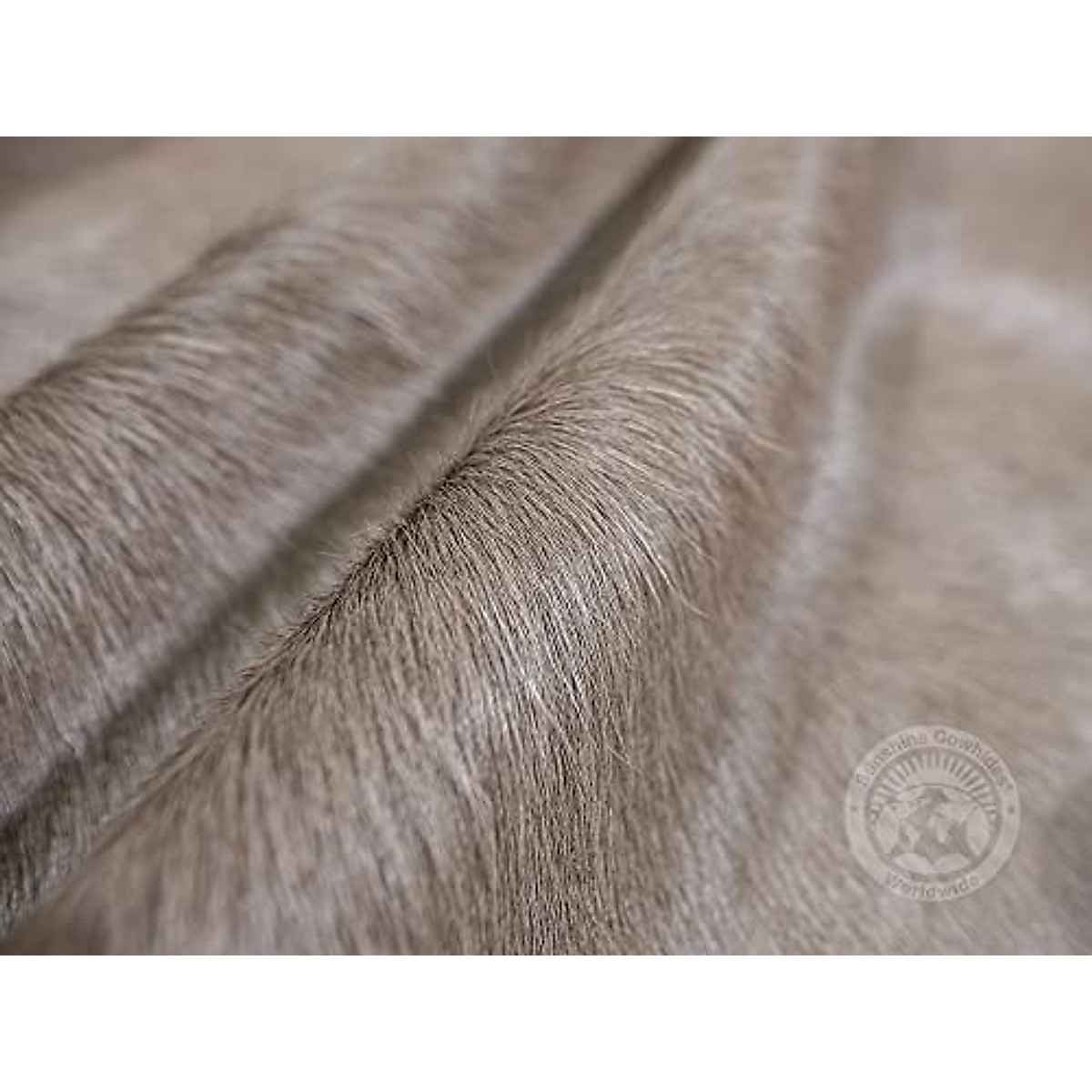 Genuine Taupe Grey Cowhide Rug 6 x 6-7 ft. 180 x 220 cm
