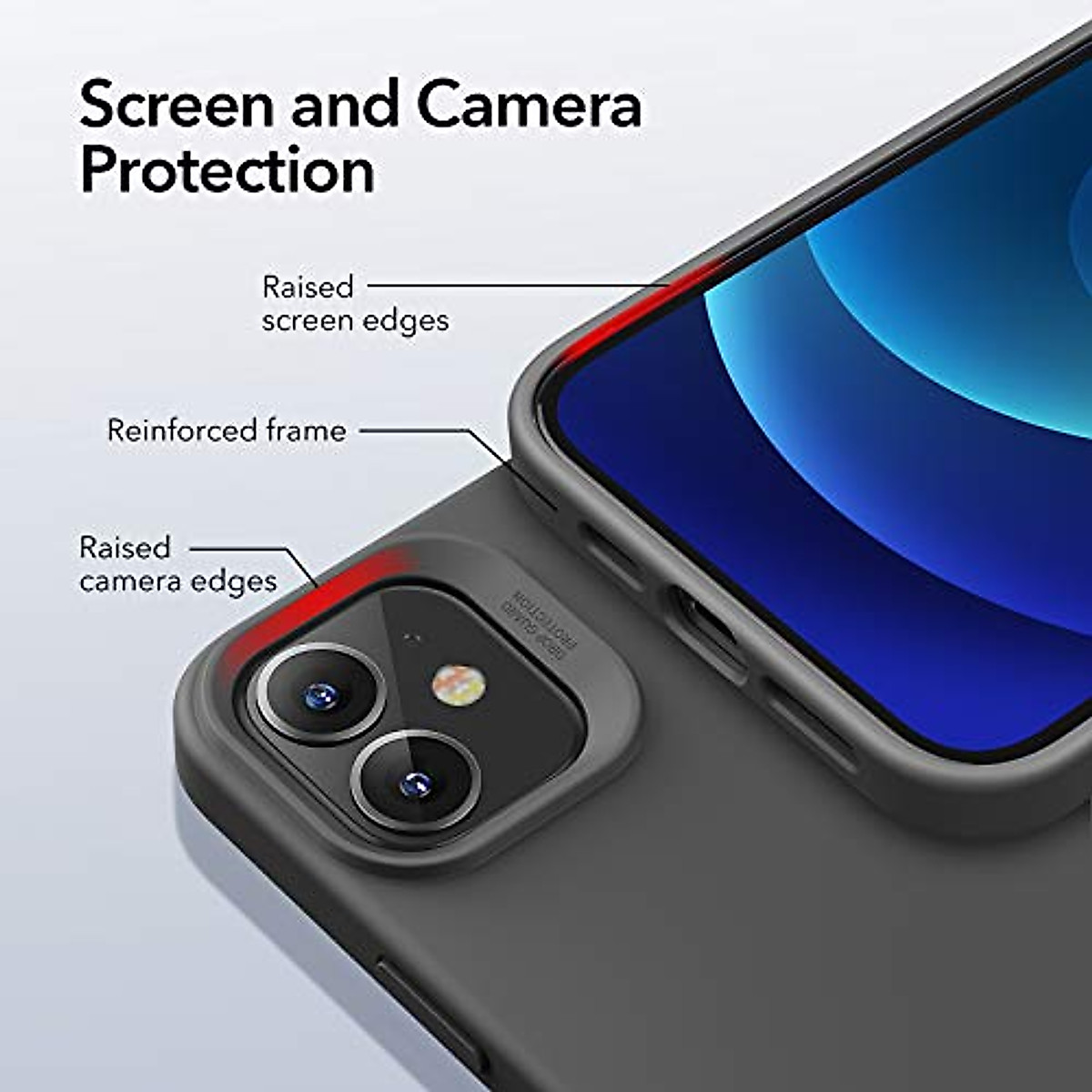 ESR Cloud Series Designed for iPhone Mini Case, Liquid Silicone Rubber Case [Comfortable Grip] [Screen & Camera Protection] [Velvety-Soft Lining] [Shock-Absorbing] for iPhone 2020, 5.4" ?Black