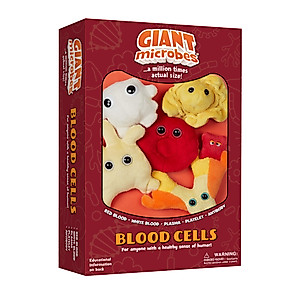 GIANTmicrobes Blood Cells Themed Gift Box, Blood Cell Plush, Blood Bank Laboratory Gifts, Lab Tech Gifts, Hematology Gifts, Leukemia Gifts