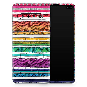 DesignSkinz Crayon Colored Doodle Patterns Protective Vinyl Decal Wrap Skin Cover Compatible with The Samsung Galaxy S20 (Screen Trim & Back Glass Skin)