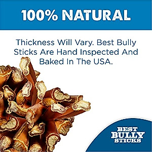 Best Bully Sticks 4 Inch All-Natural Bully Sticks for Dogs - 4” Fully Digestible, 100% Grass-Fed Beef, Grain and Rawhide Free | 8 oz
