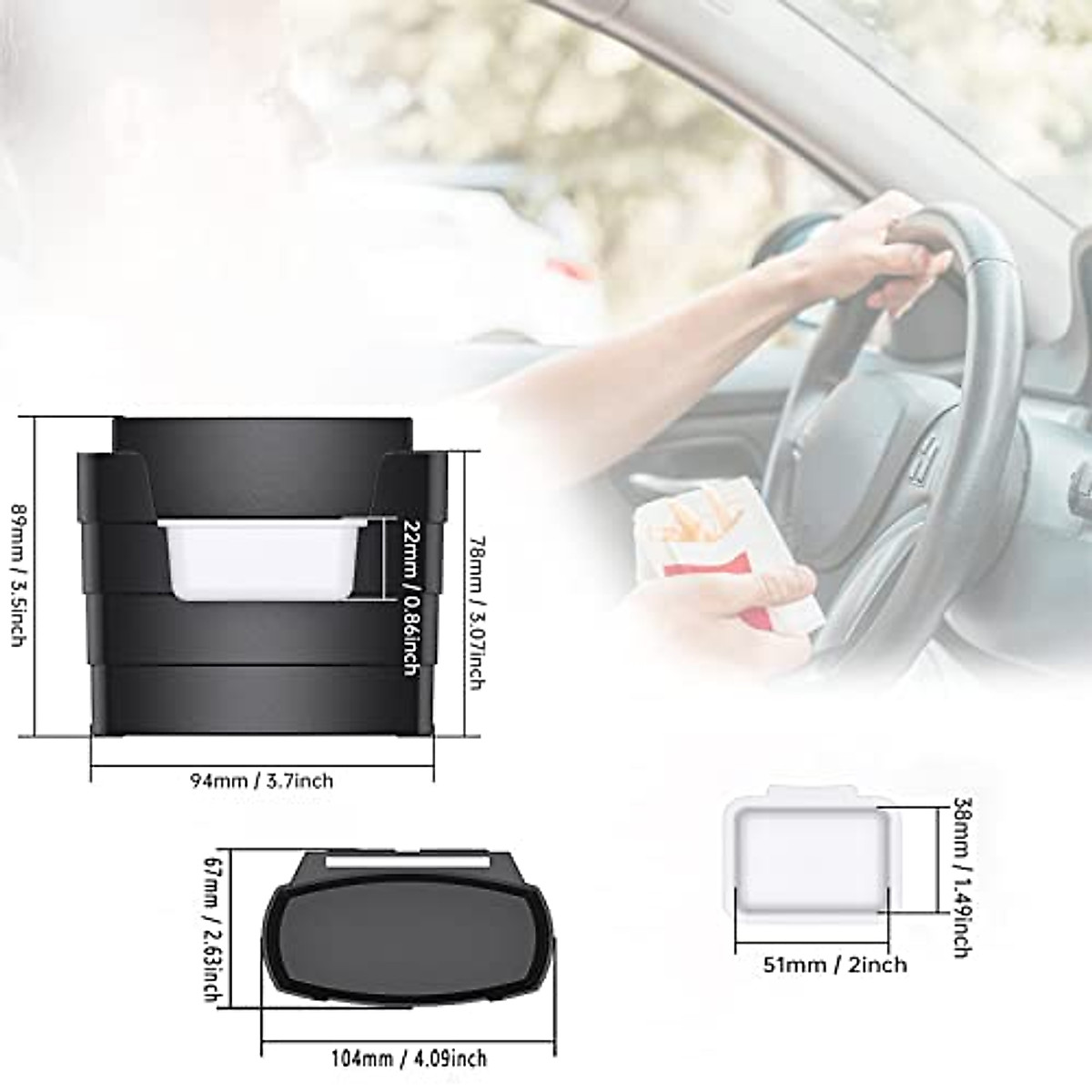 LRQSM Ultra-Durable French Fry Holder for Car – Sauce Combo Pack – Universal Burger Beverage Fast Food & More – Easy to use