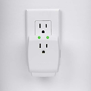 Belkin 1-Outlet Home Series SurgeCube - Grounded Outlet Portable Wall Tap Adapter with Ground & Protected Light Indicators for Home, Office, Travel, Computer Desktop & Charging Brick-White, 885 Joules