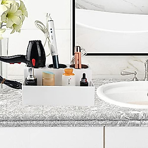 Boveker Acrylic Hair Tool Organizer, Acrylic Hair Dryer and Styling Organizer, Hair Product Organizer, White