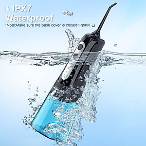 Cordless Water Dental Flosser Teeth Cleaner, INSMART Professional 300ML Tank DIY Mode USB Rechargeable Dental Oral Irrigator for Home and Travel, IPX7 Waterproof 4 Modes Irrigate for Oral Care Blue