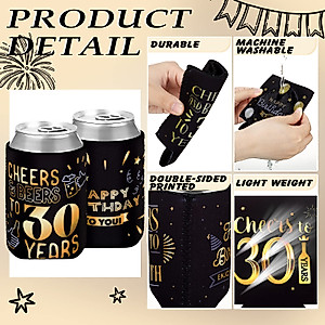 Umigy 24 Pcs 48 Pcs 30th Birthday Can Sleeve to 30 Years Can Neoprene Cooler 30th Birthday Decorations Party Favors Party Supplies Gift for Men Women