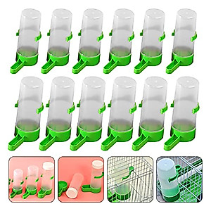 Zerodeko Quail Feeder Hanging Bird Feeder 20PCS Bird Water Dispenser for Cage, Parrot Cup Feeder Bird Parrot Feeding Food Box Portable Feeder Cup Bird Watering Supplies Bird Cage Feeder Drinking Bird